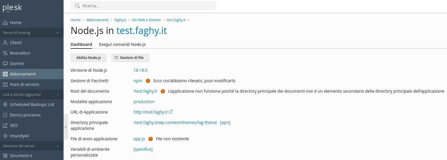Node.js App su Plesk: Come Creare e Gestire un'app Node.js con Facilità - DNS Bazar